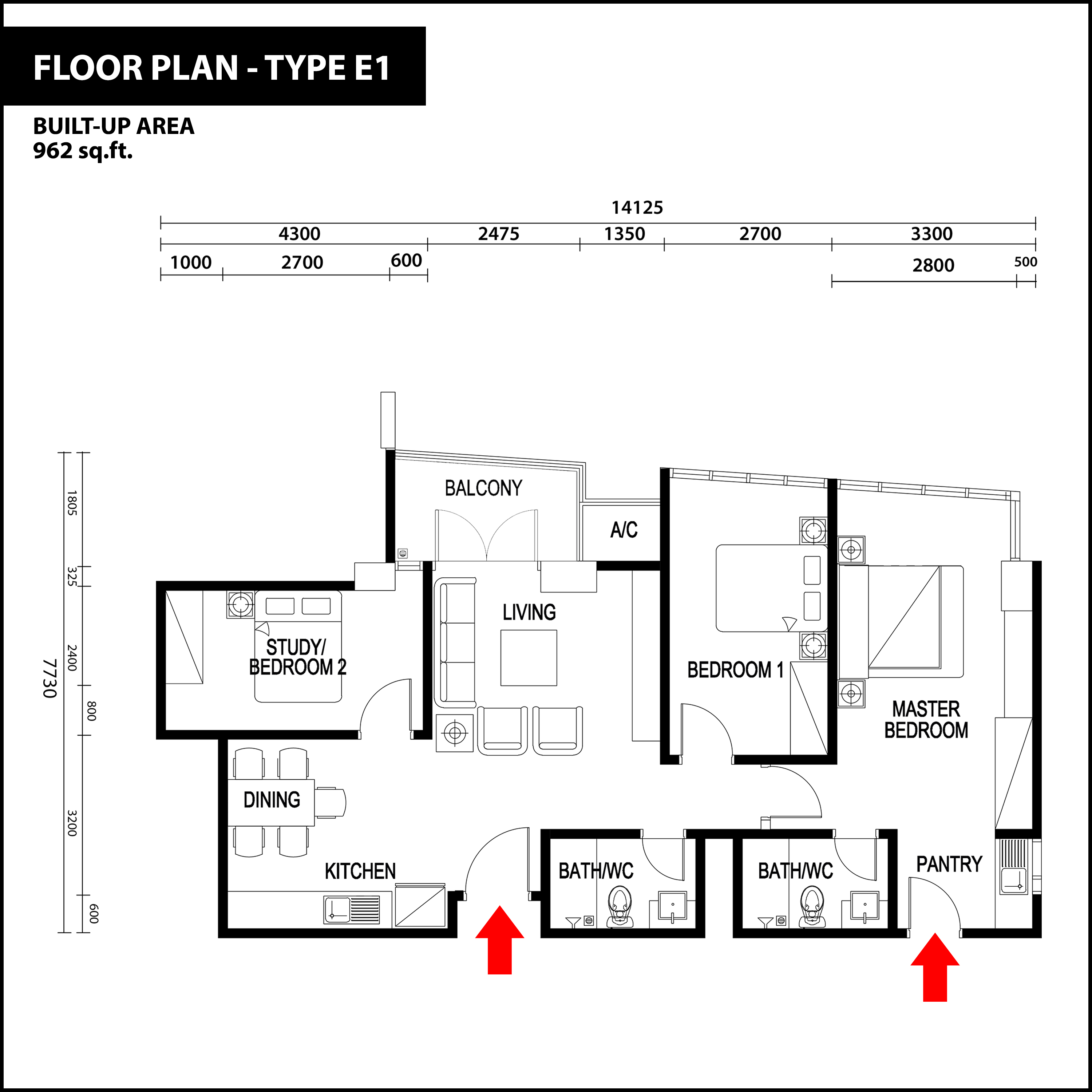 TT3 SOHO Apartment Floor Plans | Ibraco Berhad Properties